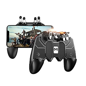 Newseego Mobile Game Controller, [Upgrade] Phone Controller Gamepad with L1R1 6 Fingers Trigger for Shooter Sensitive and Aim Trigger Controller for Android & iOS for Knives Out