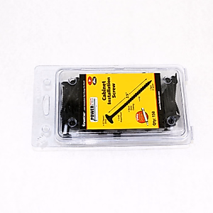 FastCap PowerHead Wood Screws with Large Flat Head - Self-Tapping Point - 2.5", #2 Square Drive, Black Oxide Finish, 150-Pack - 09966