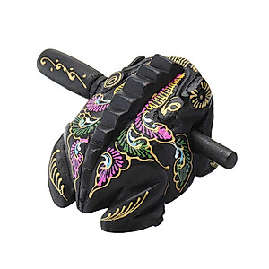 NIEFENG Craft Wooden Lucky Frog Croaking Musical Instrument Home Office Decor(4)