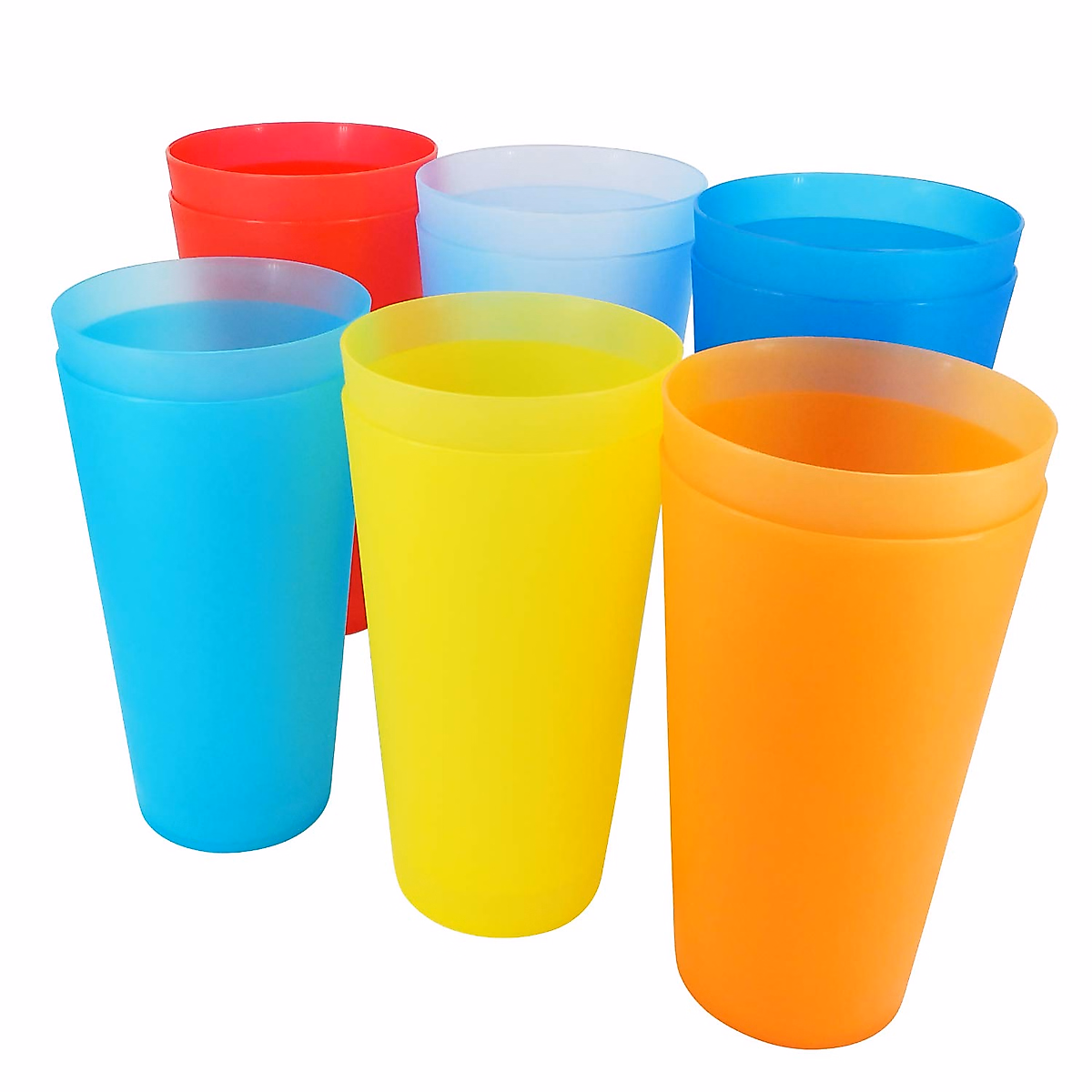 YUYUHUA Reusable Plastic Cups 32 oz - Large Plastic Cups Dishwasher Safe - BPA Free Plastic Tumblers Drinking Glasses set of 12 - Unbreakable Big Cup for Kitchen Party Camping Outdoor