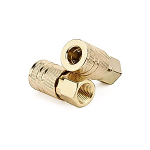 hynade 1/4 Inch NPT Brass Female Air Coupler, Pneumatic Plugs, Air Plug(1/4'' M-NPT)