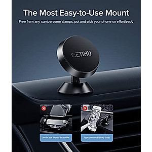 GETIHU Phone Holder for Car, 360° Dashboard Car Phone Mount, Universal Magnetic Cell Phone Car Holder GPS, Compatible with iPhone 13 12 Pro X 8 Plus Samsung Galaxy Note 9 S10 Huawei Xiaomi OnePlus Etc