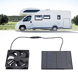 plplaaoo 3.5W 6V Solar Panel Exhaust Fan Kit, Waterproof Solar Panel Powered Fan,Portable Solar Exhaust Fan for Chicken House Greenhouse Pet Houses Camping, Solar Powered Fan Chicken coop Fan pet