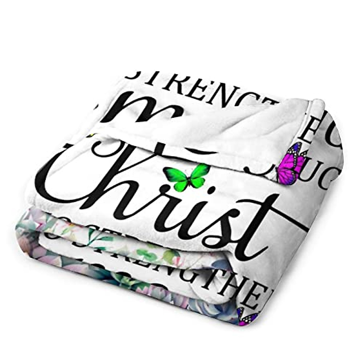 Christian Gifts for Women Inspirational Religious Blanket Bible Verse Scripture Prayer Throw Blanket Soft Flannel Healing Blanket 50&quot;X40&quot;