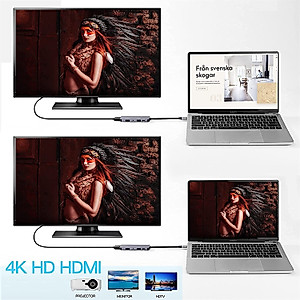 Type-c Docking Station, 5-in-1 Hub Usb3.0 3.5mm Audio Hdmi Pd Fast Charge Compatible with Windows Xp/Vista, Win 7/win8/win 10, Mac Os, Linux, Android (Silver) (Silver)