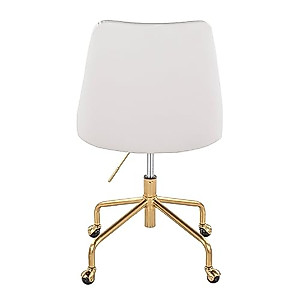 LumiSource Marche Office Chair, Home Office Chair with Wheels, Leather Desk Chair, Computer Chair, Home Office Desk Chair Comfy, Contemporary Desk Chair