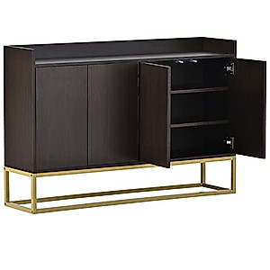SEASD Sideboard Buffet Adjustable Shelf Metal Legs with Large Storage Space for Dining Room, Entryway.