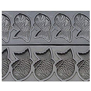 ALDKitchen Fish Shaped Taiyaki Maker | Stainless Steel Professional Taiyaki Iron with Nonstick Baking Molds | Six Fish Shaped Waffles | 110V | 3kW