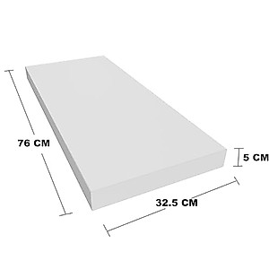 JPND Floating Shelf, Set of 2 Wall Shelf, 30 in W x 12.75 in D x 2 in H Wooden Floating Wall Shelf with Invisible Brackets for Living Room/Bedroom/Bathroom/Kitchen Storage and Decor, White