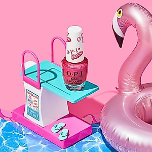 OPI Nail Lacquer, Opaque Pearl Finish Pink Nail Polish, Up to 7 Days of Wear, Chip Resistant & Fast Drying, 3 Barbie Limited Edition Collection, Welcome to Barbie Land, 0.5 fl oz