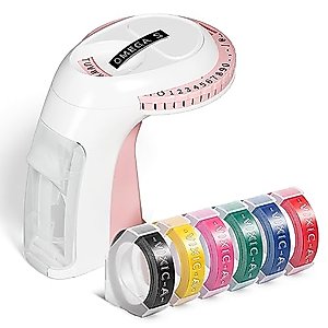 Vixic Omega S Embossing Label Maker Machine,Handheld Embosser 3D Label Printer,Manual Portable Vintage Embossed Labeler for Kid DIY Home School Organization