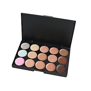 15 Colors Cosmetics Cream Contour Foundation Concealer Palette Kit with 11pcs Bamboo Brush
