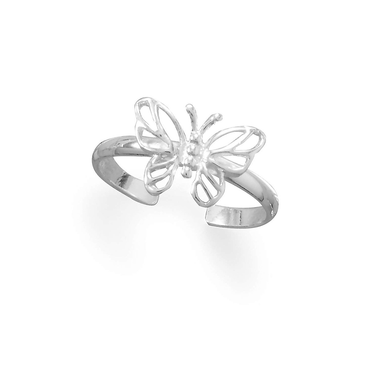 Butterfly Toe Ring Open Cut Out Design Sterling Silver