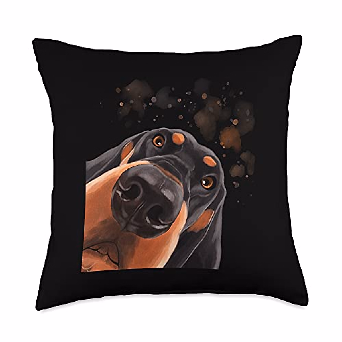 Black and Tan Coonhound Gifts Funny Curious Dog Black and Tan Coonhound Throw Pillow, 18x18, Multicolor