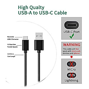 USB-C Charger Cable Fast Charging Cable Power Cord for TOZO T12 A1 A2 Mini A3 PA1 T9 T9S T10 T12 Pro G1 NC9 NC7 NC2 W1 W3 W8 PB1 PB2 PB3 C1 Wireless Earbuds & More USB-C Earbud Headphones Replacement
