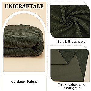 BENECREAT Corduroy Fabric, 39x61 Inch DIY Sewing Crafts Materials Corduroy Upholstery Fabric for Sewing Coat Shirt Dress Pants Costume Sofa DIY, Dark Olive Green