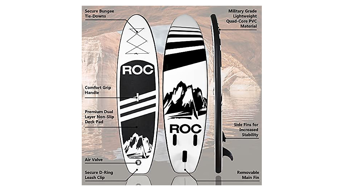 Roc Inflatable Stand Up Paddle Board | Stable & Premium Accessories