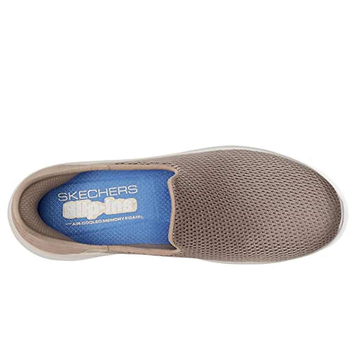 Skechers Women's Hands Free Slip-Ins Go Walk Flex-Relish Sneaker, Taupe/Blue, 7.5