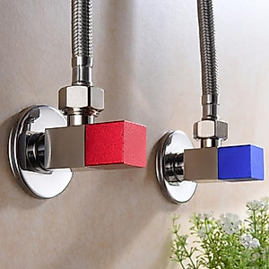 FOYTOKI Toilet Accessory Angle Valves Toilet Valve Angle Valve for Toilet Bathroom Accessory Bathroom Repair Part Angle Valve for Bidet Toilet Part Angle Stop Valve Toilet Supply Red Metal