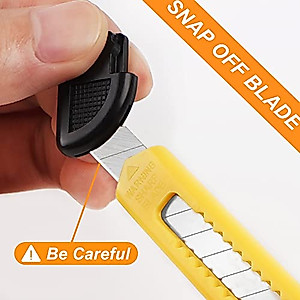 DIYSELF 6 Pack Utility Knife, 9mm Wide Box Cutters, Box Cutter Retractable with Snap Off Utility Blades, Sharp Box Opener, Box Knife with Automatic Lock, Boxcutter for Cardboard, Paper, Plastic