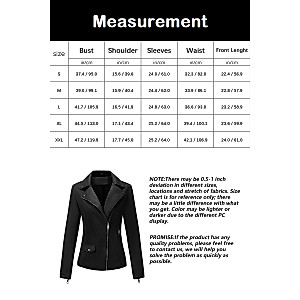 Bellivera Womens Faux Leather Jacket Lapels Cropped Outfits Coat Suede Spring Fashion Outwear with Microstretch 64K Black M