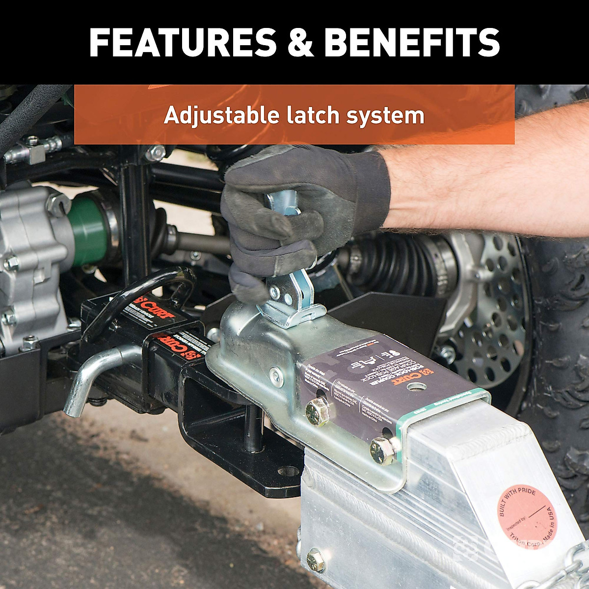 CURT 25153 Straight Tongue Trailer Coupler for 2-Inch Channel, 2-in Hitch Ball, 3,500 lbs