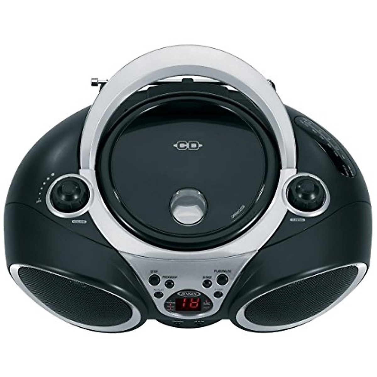 Jensen CD-490 Portable Sport Stereo CD Player with AM/FM Radio and Aux Line-in & Headphone Jack (Silver)