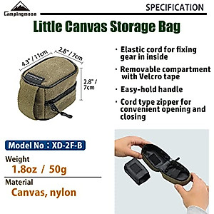 camping moon CAMPINGMOON Storage Case for Micro Regulator Stove Canvas Storage Bag XD-2F-B