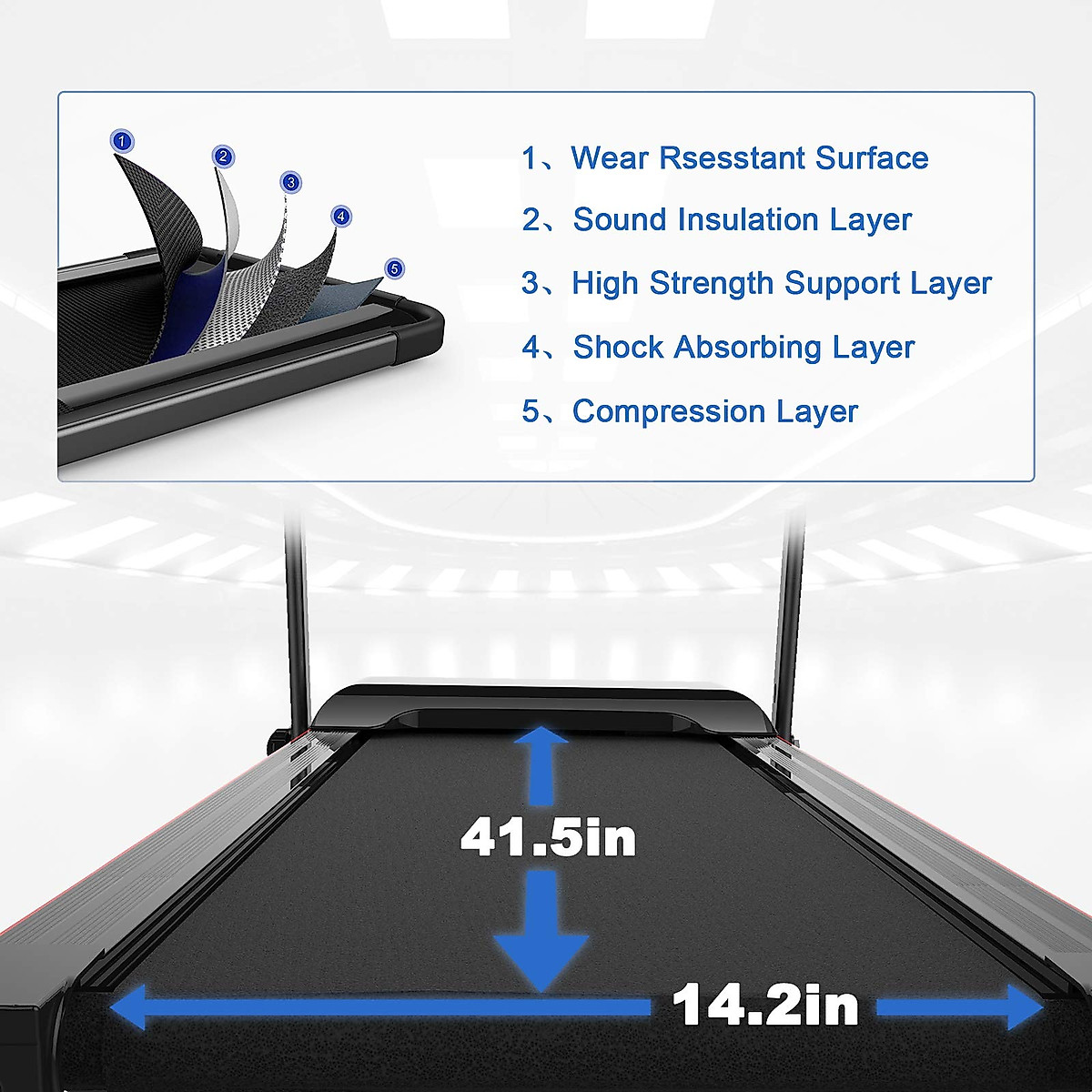 SHAREWIN Folding Treadmills for Home Portable Electric with Incline Running Exercise Machine Compact Treadmill with LCD and Mobile Phone Holder Perfect for Home Fitness Workout Jogging Walking