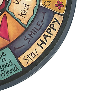 DEMDACO Family Values Love Kind Peace Multicolored 18 x 18 Wood Composite Lazy Susan