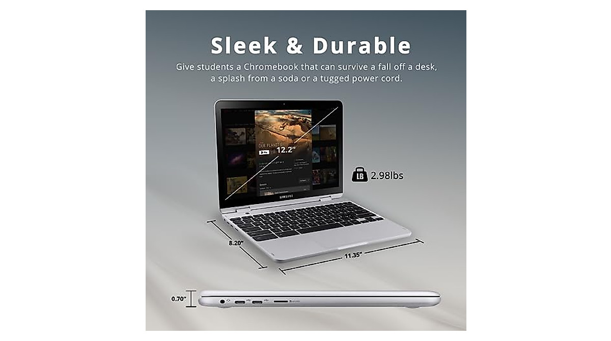 Samsung Plus V2 2-in-1 Touchscreen Chromebook - Fast & Compact Laptop