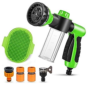 Pup Jet Wash Hose Nozzle Foam Sprayer Attachment Soap Dispenser Bottle Washing Shower Pet Bathing Tool for Dog Horse (green)