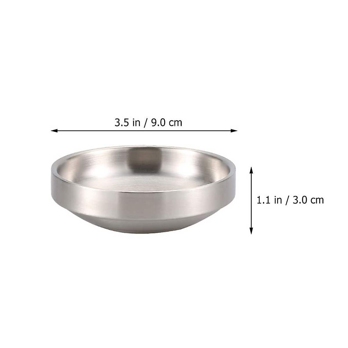 Hemoton Asian Snacks Soup Cereal Bowls Stainless Steel Double- wall Vacuum Insulated Bowl Korean Seasoning Plate Kimchi Dish Cold Dishes Container Appetizer Plates Size S Snack Container