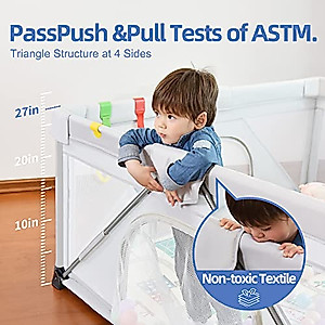 Baby Playpen Foldable, Tksd&m Large Play Yard,Playpen for Babies and Toddlers, Play Pens for Babies and Toddlers with Gate, Indoor & Outdoor Portable Play Pen