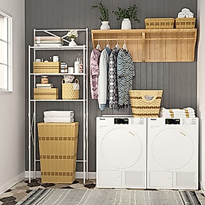 Tajsoon 3-Tier Over The Toilet Storage, Multifunctional Bathroom Organizer Over Toilet, Space Saver Bathroom Shelf Over Toilet, Stable Freestanding Toilet Rack with X Shape Fixed Frame, Metal, White