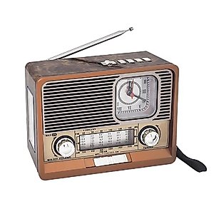 Videyas Portable Shortwave Retro Radio, AM FM Retro Radio, with Bluetooth Speaker, Best Reception, Rechargeable Battery, Torch, AUX TF USB Stick, Great for Outdoor Kitchen Gifts