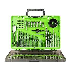 Greenworks 60 Piece Black Oxide Drilling and Driving Bit Set with Modular Case for Wood, Metal, Plastic, and Masonry,3X Longer Life,135° Split Point,Precision-Milled