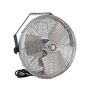 TPI Corporation U18-TE Series Industrial Mounted Workstation Fan, Versatile Wall or Ceiling Mount Fan, 3 Speed Motor, 120 Volt, 10' Cordset, Pull Chain Switch