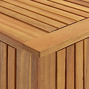 TIFITGO Asomie Patio Storage Box 23.6"x19.7"x22.8" Solid Acacia Wood Indoor stockage bin home chest house tank Outdoor Furniture Outdoor Storage Boxes US Stock Fast Shipment Brown