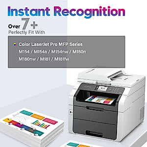 ONLYU Compatible Toner Cartridge Replacement for HP 204 204A CF510A CF511A CF512A CF513A Pro MFP M180nw M180n M181 M181fw M154a M154nw Printer (Black, Cyan, Yellow, Magenta, 4-Pack)