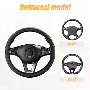 Moly Magnolia Car Steering Wheel Cover, Universal 15 inch Anti-Slip Steering Wheel Cover Trim, Breathable Microfiber Leather Auto Soft Handle Protector, Vehicle Accessories for Men Women (Red)