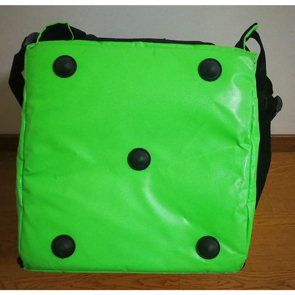 PK-76F: Doubledeck Insulated Pizza/Food Delivery Backpack Bag, 16"x 15"x 18",With a Cup Holder. A Glossy Waterproof, Collapsible Food Take-Out Box For Catering, Restaurant Delivery, 76Liters(Green)