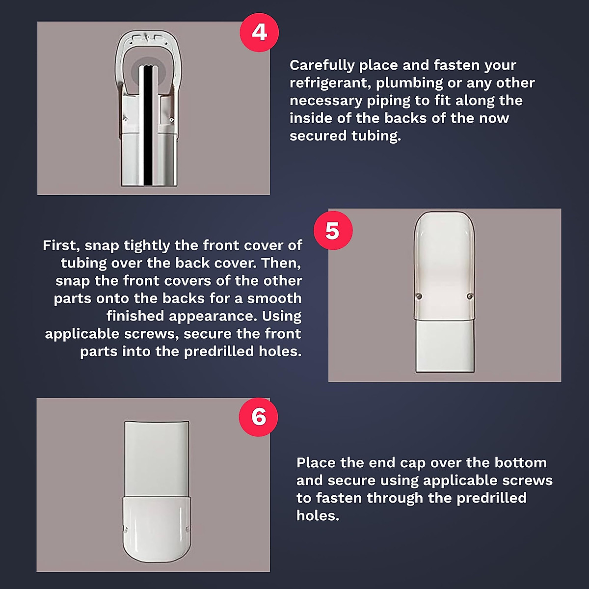 DuctlessAire White Paintable Mini Split Line Set Cover Kit - Weather Resistant, Easy Installation, Intended for Ductless Mini Split or Central Systems, 3" x 7.5 ft.