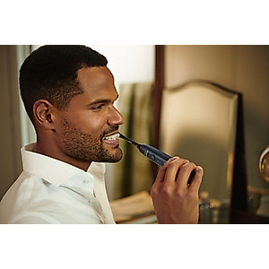 PHILIPS Sonicare 9000 Series Prestige Rechargeable Toothbrush, SenseIQ, Sonic Technology, Travel Case & Wirless Charging, All-in-One Brush Head, GM Cleaning Cloth (Midnight)