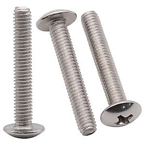RoyceMart M4-0.7 x 25 mm (50 pcs) Truss Head Machine Screws, Stainless Steel 304, Full Thread Coverage, Mushroom Head Machine Screws