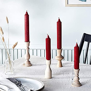 Root Candles Unscented Dinner Candles Beeswax Enhanced Grecian Collenette Boxed Candle Set, 9-Inch, Sage Green, 4-Count