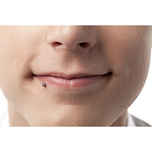 Briana Williams Tragus Earrings-10pcs 16G 316L Stainless Steel 3mm Ball Labret Lip Medusa Ring Cartilage Helix Earring Stud Barbell 8mm Bar Length Black Body Piercing Jewelry…