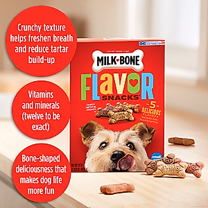 Milk-Bone Flavor Snacks Dog Treats, Small Biscuits, 24 Ounce Crunchy Texture Helps Reduce Tartar