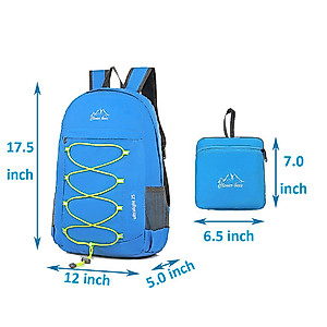 CLEVER BEES 25L Outdoor Ultralight Foldable Backpack for Campaing Hiking Travelling (Skyblue)