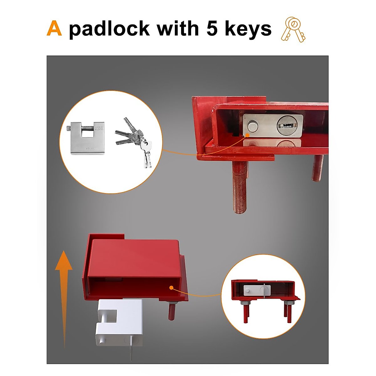 Autoholic Shipping Container Lock Box Bolt On Heavy Duty Shipping Container Accessories with Padlock & 5 Keys